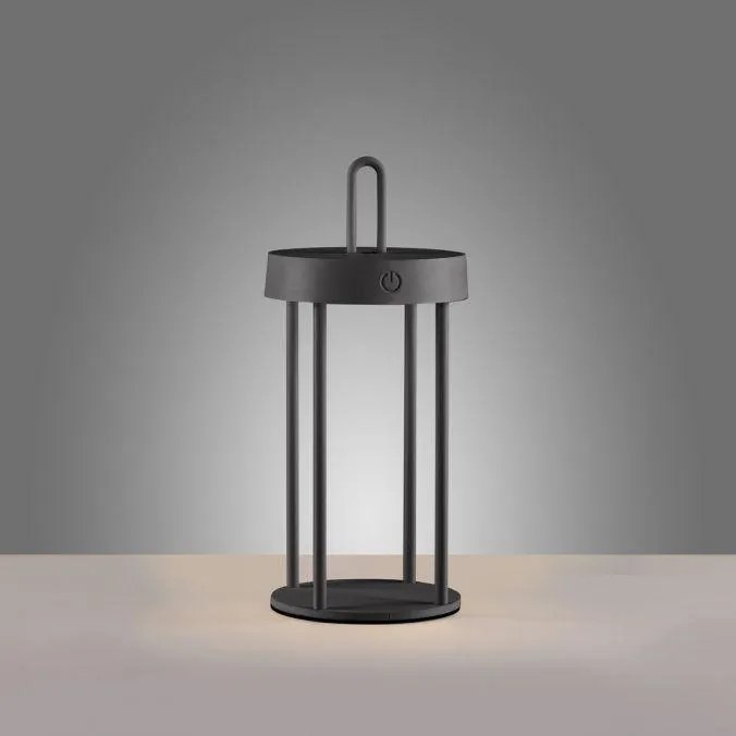 LD 19300-18 ANSELM LED stolní lampa na baterie černá 28cm dotykový stmívač IP44 zahradní svítidlo 2700K - JUST LIGHT