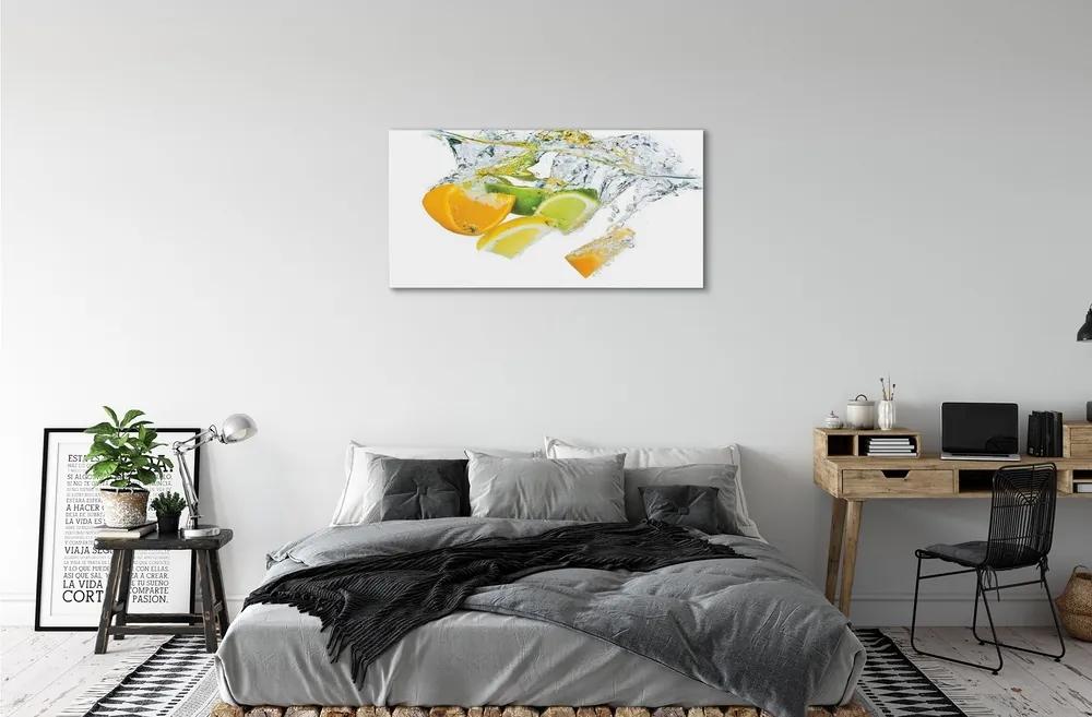 Obraz na skle voda citrus 100x50 cm