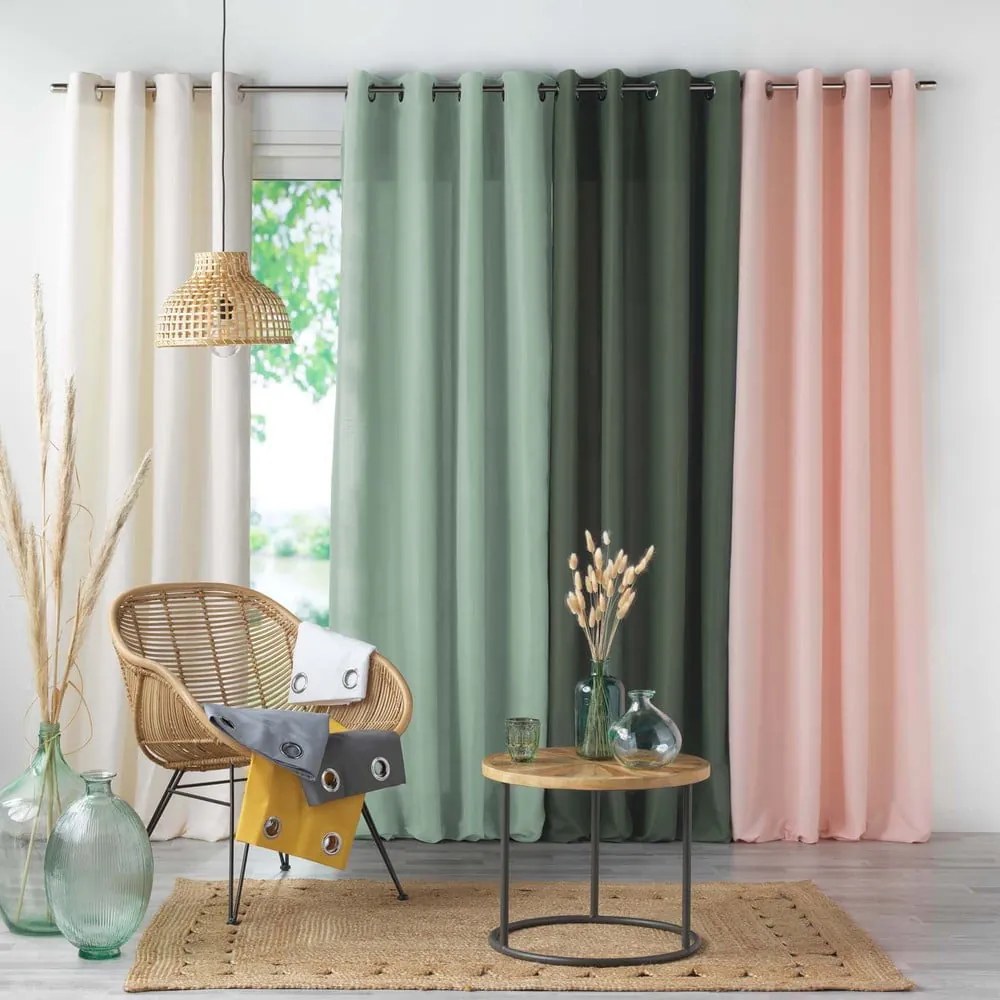 Khaki závěs z mikrovlákna 140x280 cm Absolu – douceur d'intérieur