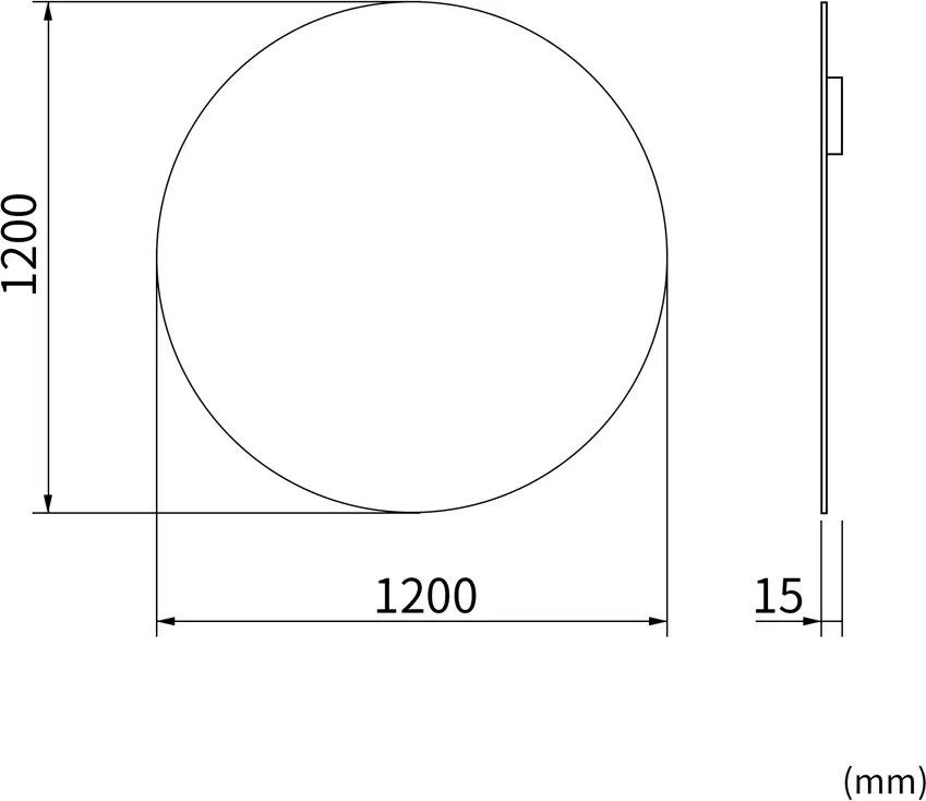 Erga Round, kulaté zrcadlo 120cm, ERG-V01-ROUND-1212-CL