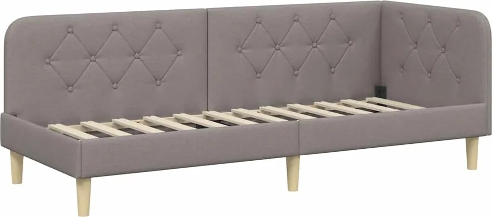 Rohový rám postele Taupe 80 x 200 cm textil 3394106