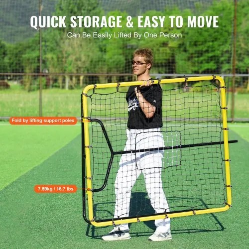 Baseballová a softballová odrazová síť 1,22 × 1,37 m PitchBack Nastavitelné úhly