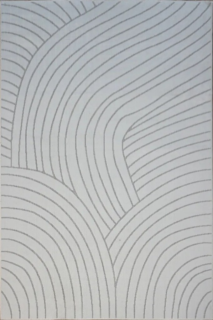 BE Koberec Zen Garden Collection 2402 WHITE - bílý obdélníkový Rozměr: 120x180 cm