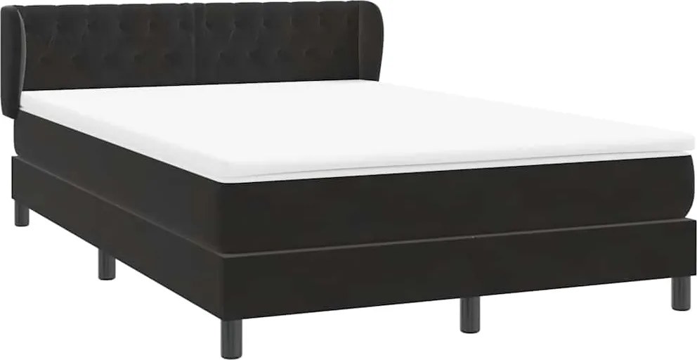 Box spring postel s matrací černá 160x210 cm samet 3317783