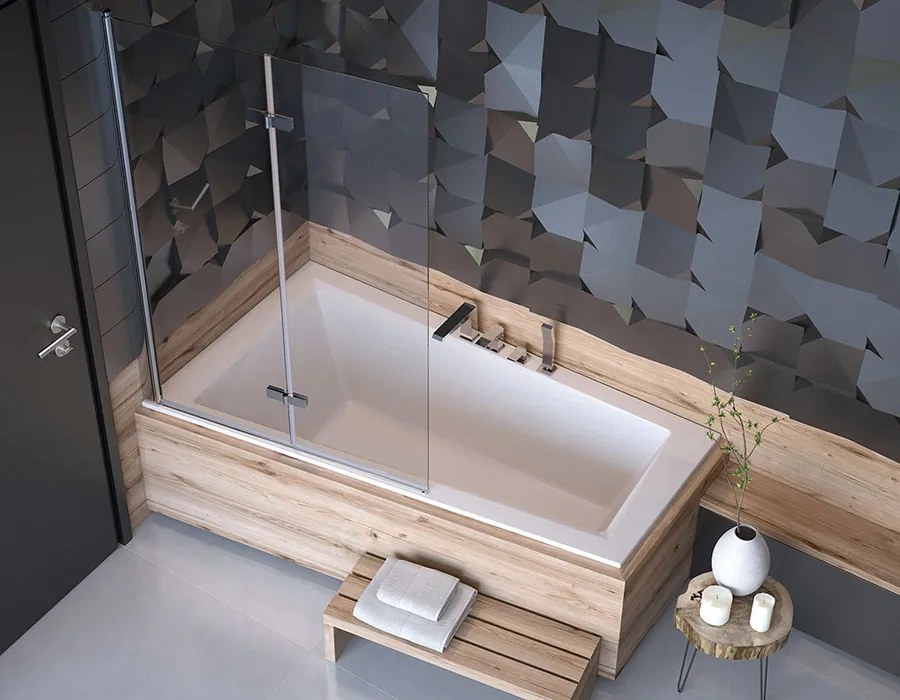 Besco Akrylátová asymetrická vana se sníženým lemem Intima Slim 150x85 (160x90) Barva: Bílá, Rozměry (cm): 160x90, Orientace: Levá