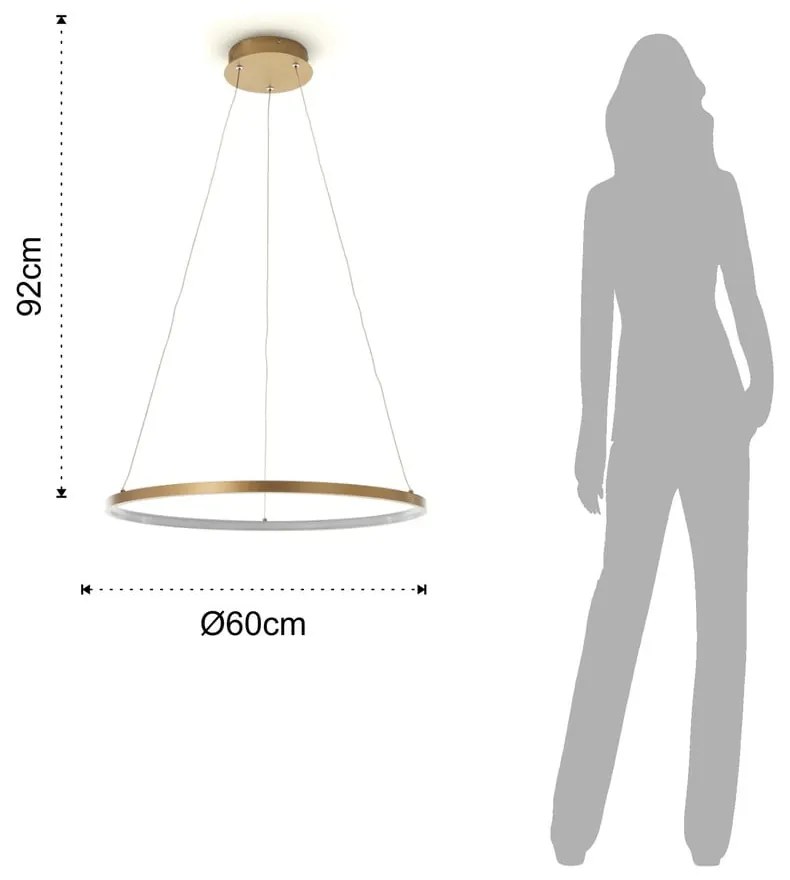 Závěsné svítidlo ve zlaté barvě Tomasucci Ring, výška 92 cm