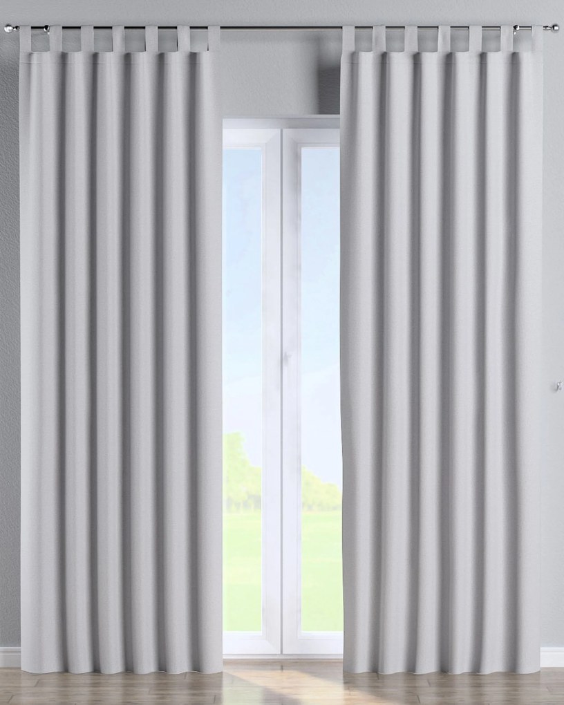 Závěs na poutkach barva šedá látka pletený vzor, zatemňovací