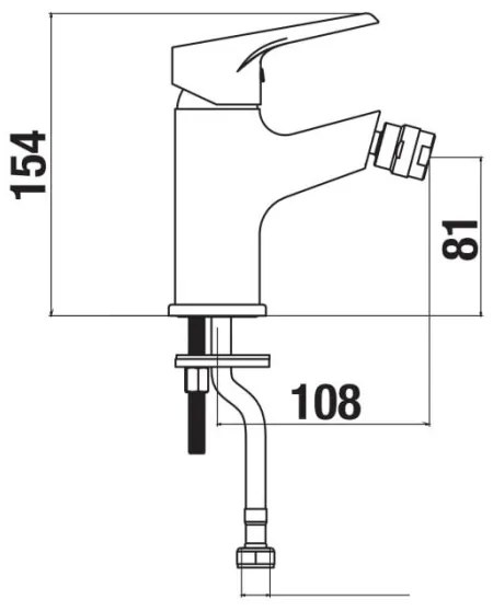 JIKA H3411W10041101 - Bidetová baterie CUBE 15,4 cm lesklý chrom