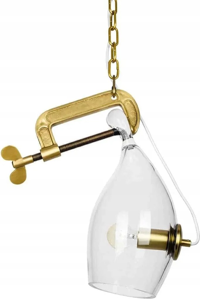 Závěsná designová lampa Vice mosaz kov, sklo MD10961-1S.BRASS Ki