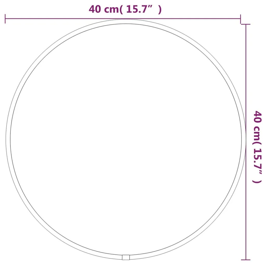 Nástěnné zrcadlo černé Ø 40 cm kulaté - Default Title