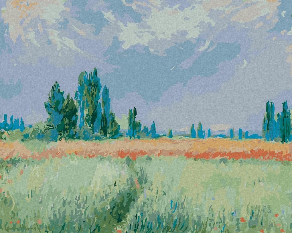 zuty zuty - malování podle čísel - pšeničné pole (claude monet), 40x50 cm, plátno+rám