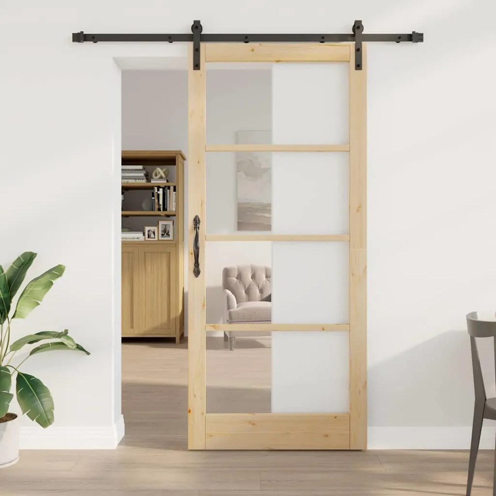 Posuvné dveře ORKDAL Přirozená a černá 93 x 211 cm 3331841