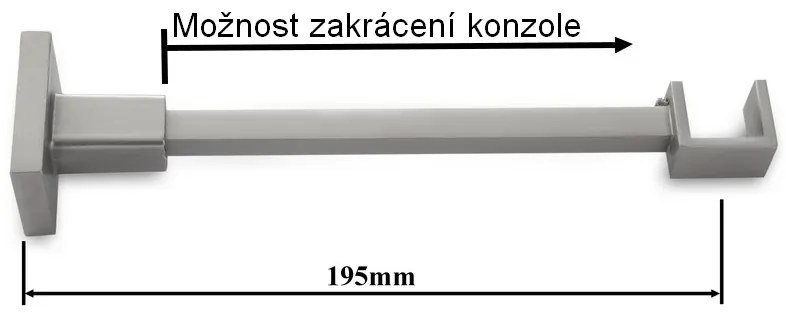 GARNÝŽE-HEBR Garnýž Crystal matná stříbrná jednoduchá 160 cm