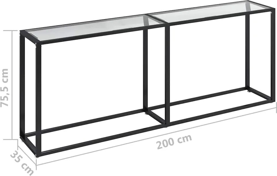 Konzolový stolek průhledný 200 x 35 x 75,5 cm tvrzené sklo 331686