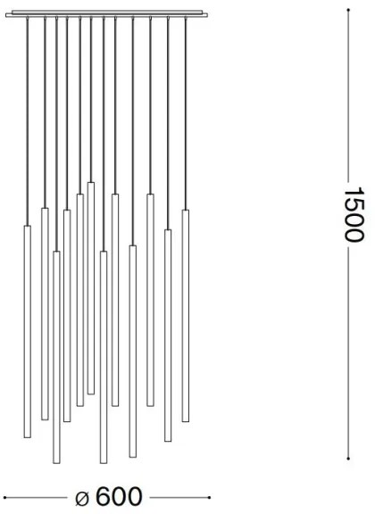 Ideal Lux - LED Lustr na lanku FILO LED/25W/230V mosaz