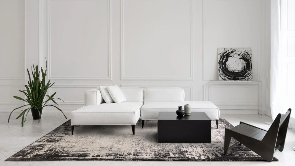Tribeca Design Kusový koberec Zoom Border Grey Rozměry: 160x230 cm
