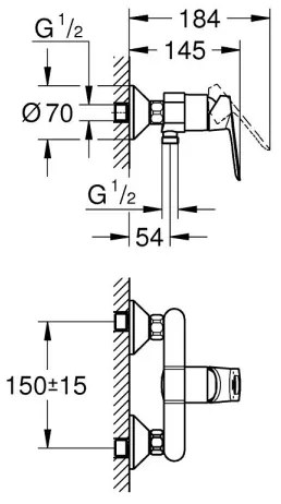 GROHE 23634000 - Sprchová baterie BAULOOP DN 15 lesklý chrom
