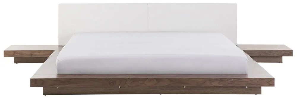 Vodní hnědá dřevěná postel 180x200 cm ZEN Beliani