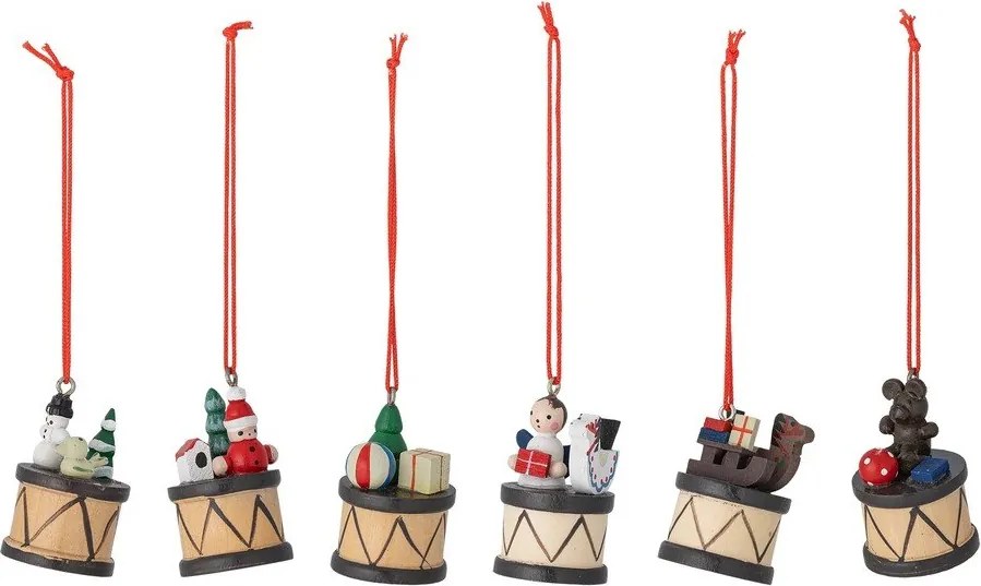 Dřevěné vánoční ozdoby v sadě 6 ks ø 3 cm Bertie – Bloomingville