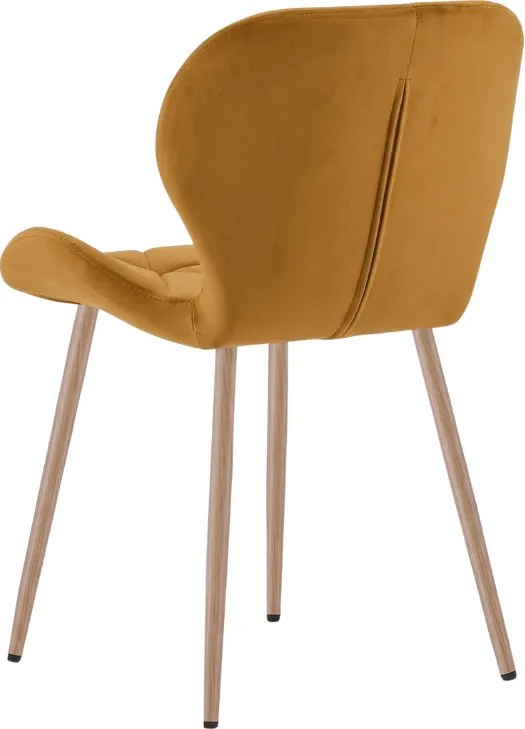 Jídelní židle MANGO VELVET, hořčicová
