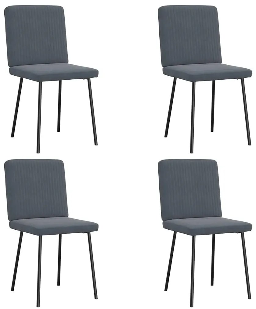 Jídelní židle 4 ks tmavě šedé samet 3315287