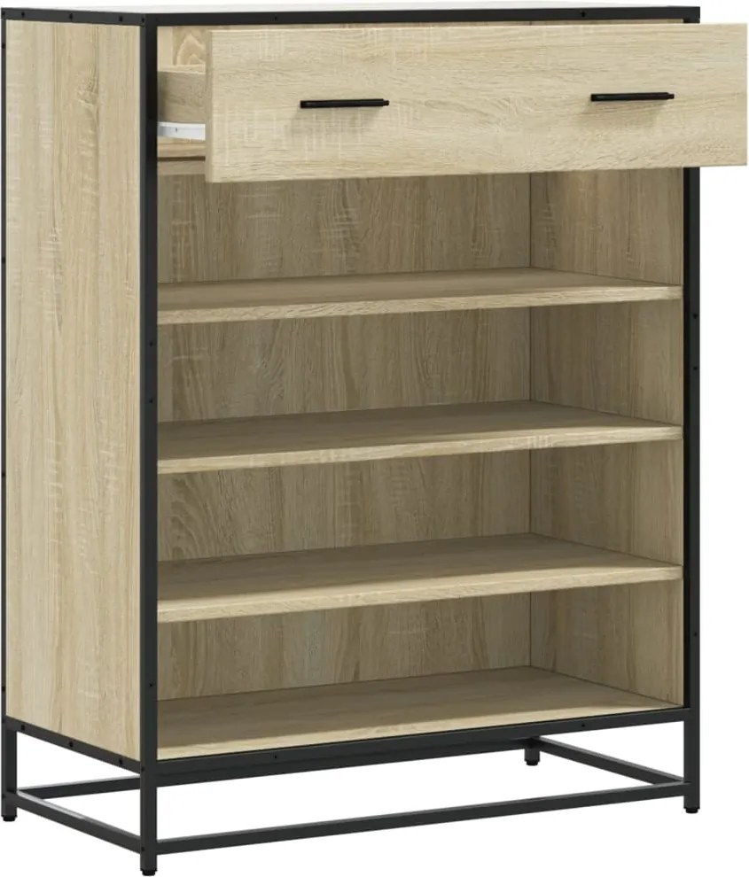 Botník dub sonoma 75 x 38 x 97,5 cm kompozitní dřevo a kov 3300876