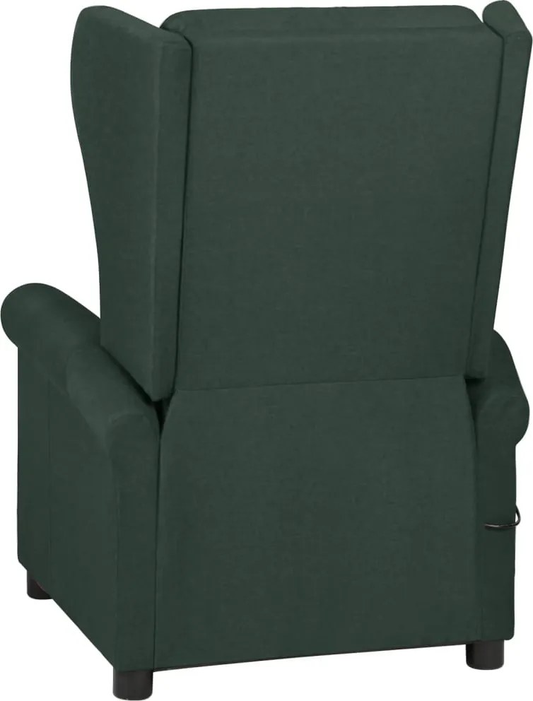 Polohovací křeslo tmavě zelené textil 340955