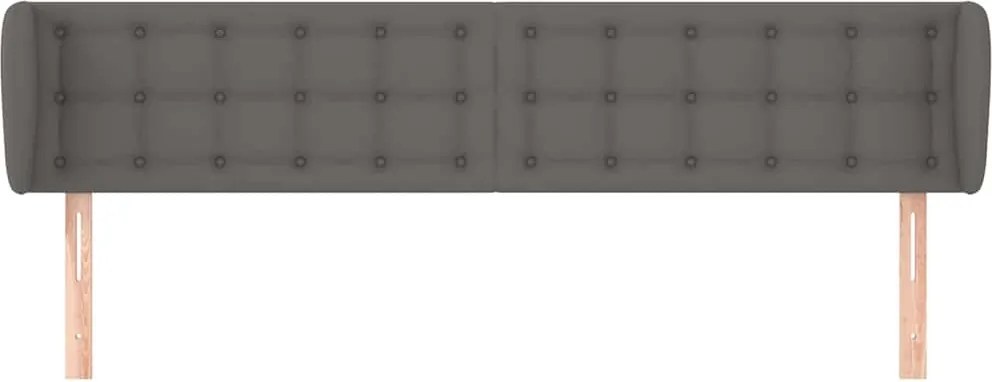 Čelo postele typu ušák šedá 203x23x78/88 cm umělá kůže 3117256