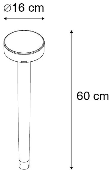 Designový bodový reflektor s hrotem černý vč. LED a stmívače IP55 solární - Fiorina