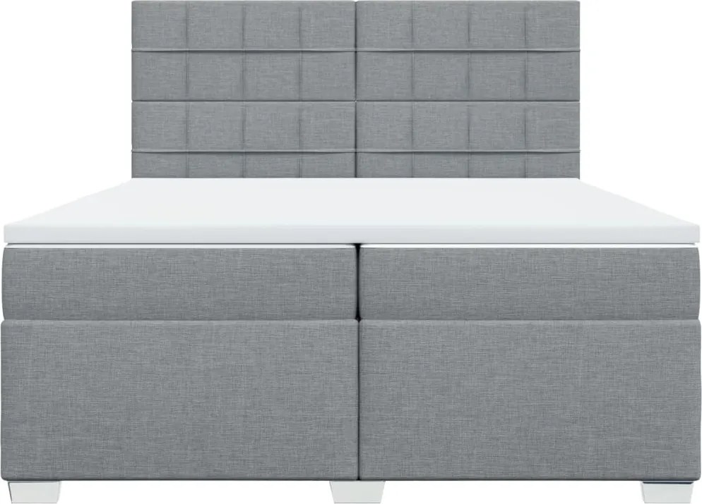 Box spring postel s matrací světle šedá 200 x 200 cm textil 3290595