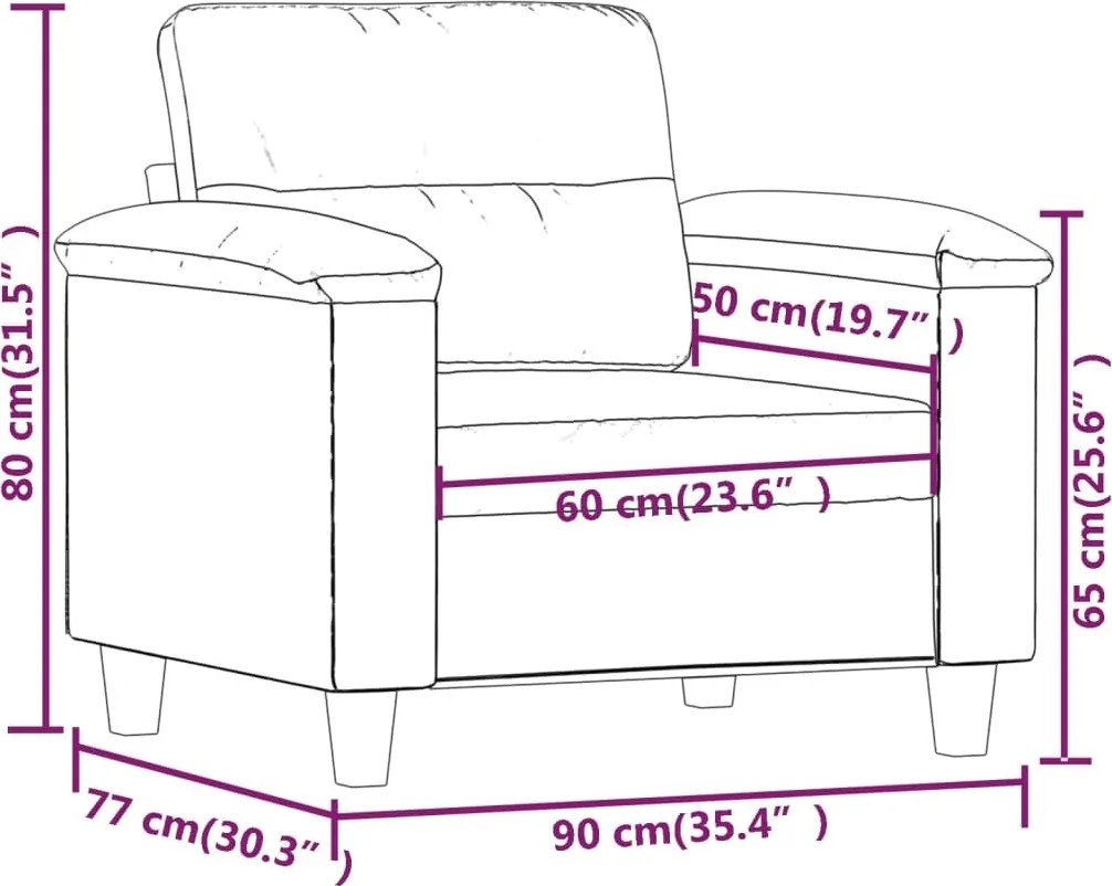 vidaXL Křeslo 60 cm tkanina z mikrovlákna [359549] Barva: světle šedá