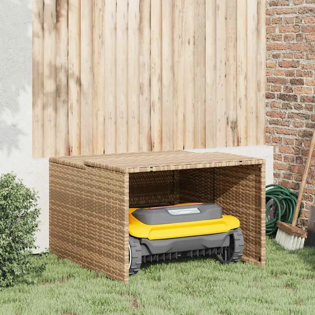 vidaXL Garáž pro robotickou sekačku 86x90x52/57 cm polyratan [365404] Barva: Černá