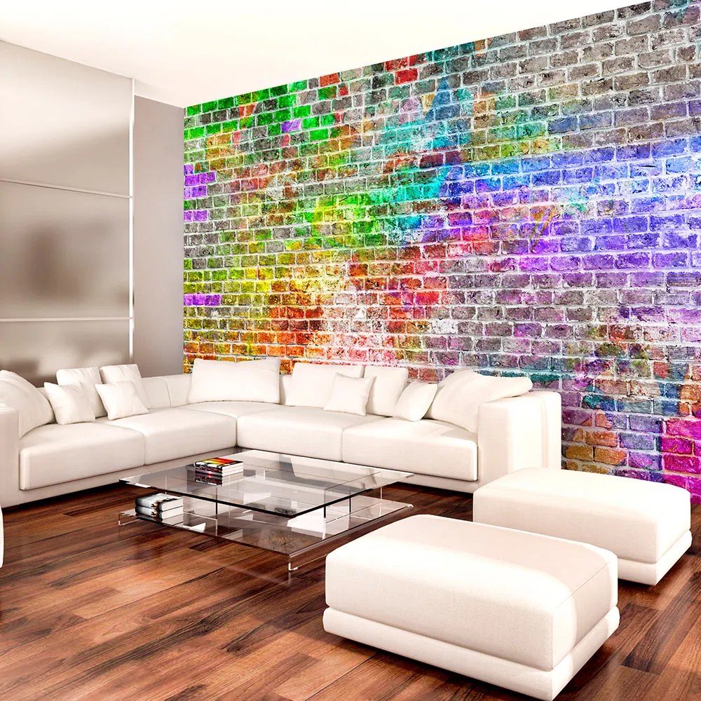 Fototapeta Bimago - Rainbow Wall + lepidlo zdarma 300x210 cm