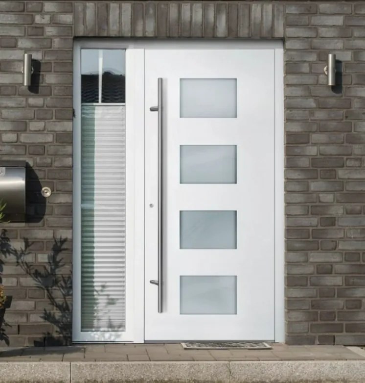 Hliníkové vchodové dveře FM Turen Premium P90 M211 bílá RAL9016 Orientace dveří: Levé, otevírání dovnitř, Standardní rozměr dveří včetně rámu: 100 cm x 200 cm - vnější rozměr rámu