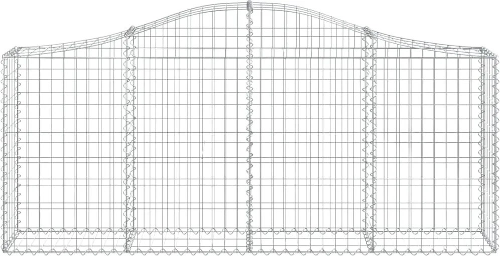Klenuté gabionové koše 7 ks 200x30x80/100 cm pozinkované železo 3145414