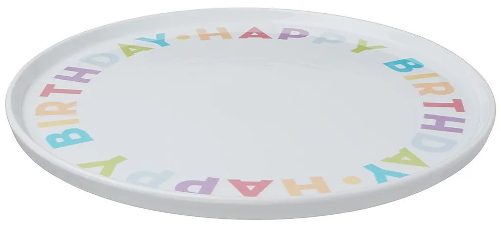 HAPPY BIRTHDAY Talíř na dort 32 cm - mix