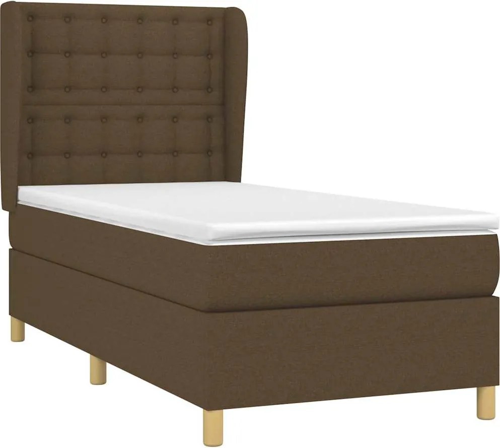 Box spring postel s matrací tmavě hnědá 90x190 cm textil 3128808