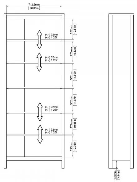 FALCO Knihovna Cadiz 82 černá