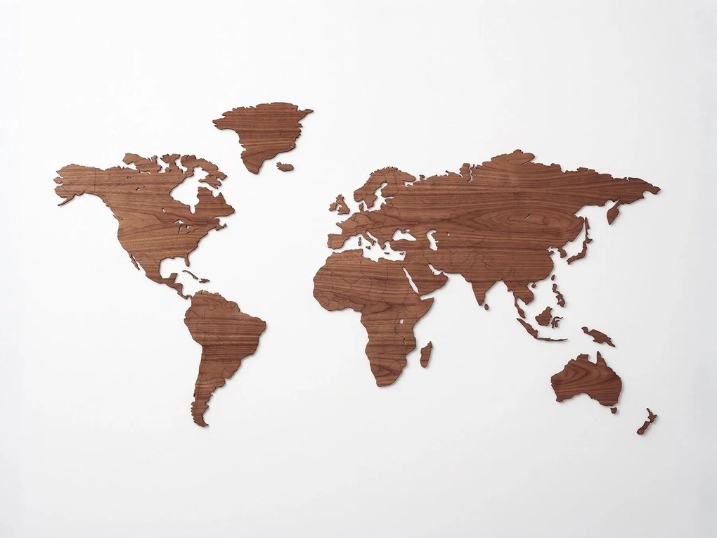 Magnetická mapa světa Geo Matrix Wenge / 150 x 75 cm