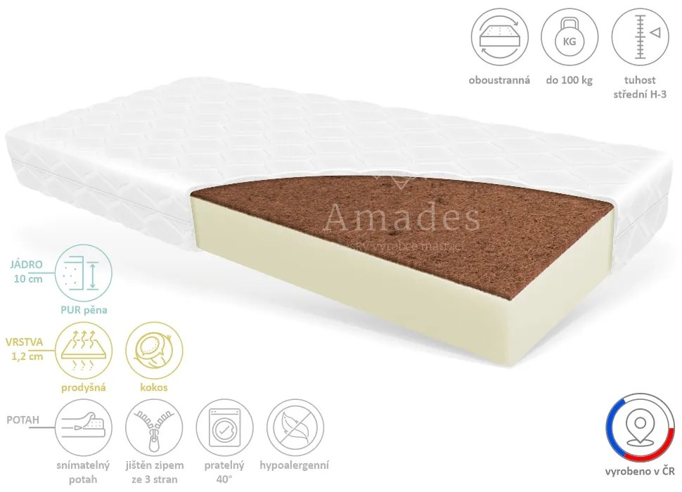 Amades Matrace ADRIA KOKOS 85 x 190 PUR pěna s kokosem