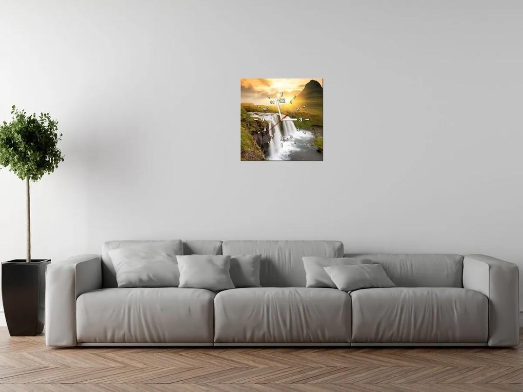 Gario Obraz s hodinami Islandská země Rozměry: 60 x 40 cm
