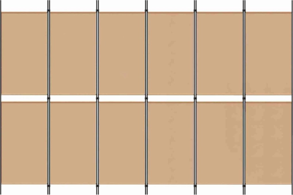 vidaXL 6dílný paraván 300 x 200 cm textil [42039222] Barva: Bílá