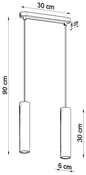 Sollux SL.0654 - Lustr na lanku LUVO 2xGU10/40W/230V beton/černá