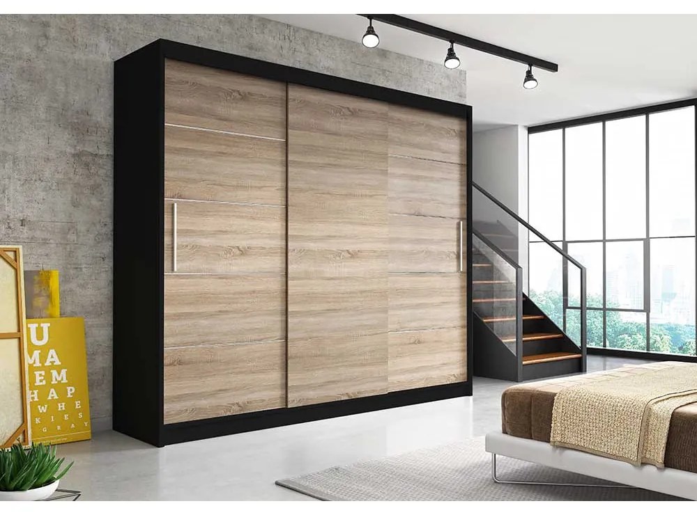 IDZ Šatní skříň Alba bez zrcadla (250 cm) Barva dřeva: Bílá + Sonoma