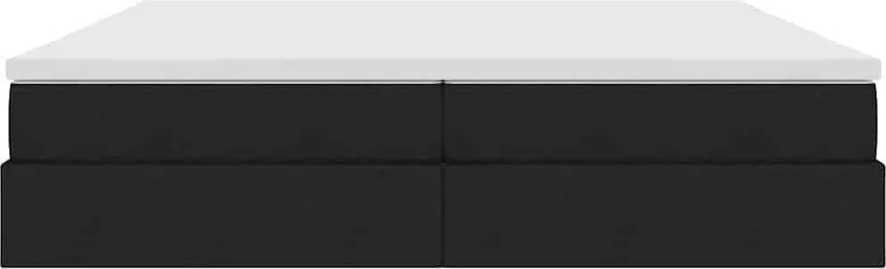 Postel s úložným prostorem a matrací Černá 200 x 200 cm 3370250