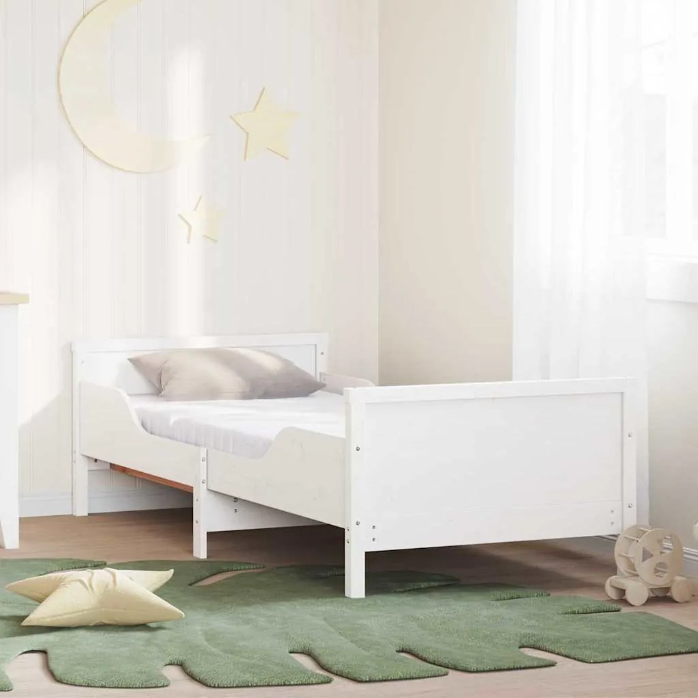Rám postele s rozšiřitelnou matrací s čelo Bílá 80 x 200 cm 3385944