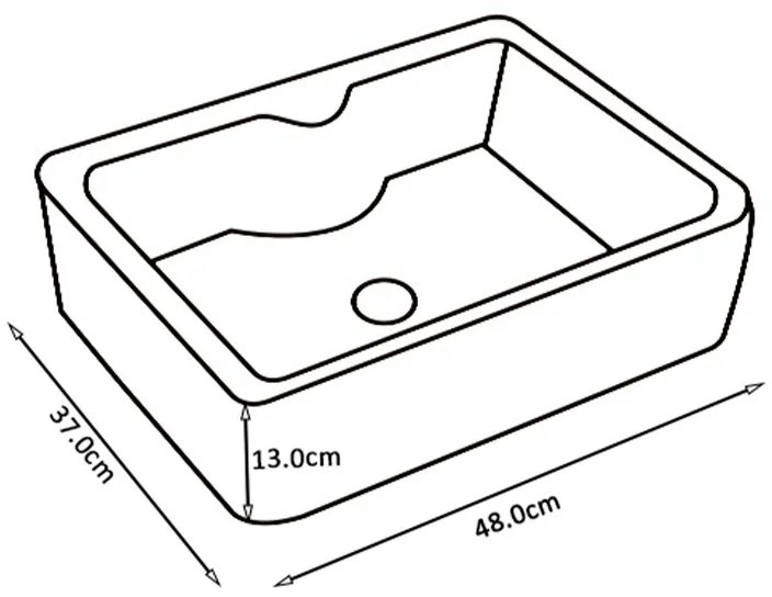 BPS-koupelny Keramické umyvadlo na desku HYD-EE-WH-480 48x37 cm, černé matné