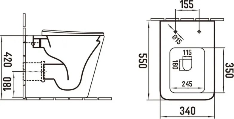 Mexen Cube stojací WC mísa Rimless s pomalu zavíratelným slim sedátkem, duroplast, bílý lesk - 32924000