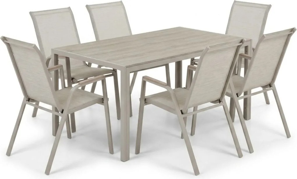 Vikio Zahradní jídelní set 150x90 pro 6 osob bežová AZS156BE-6