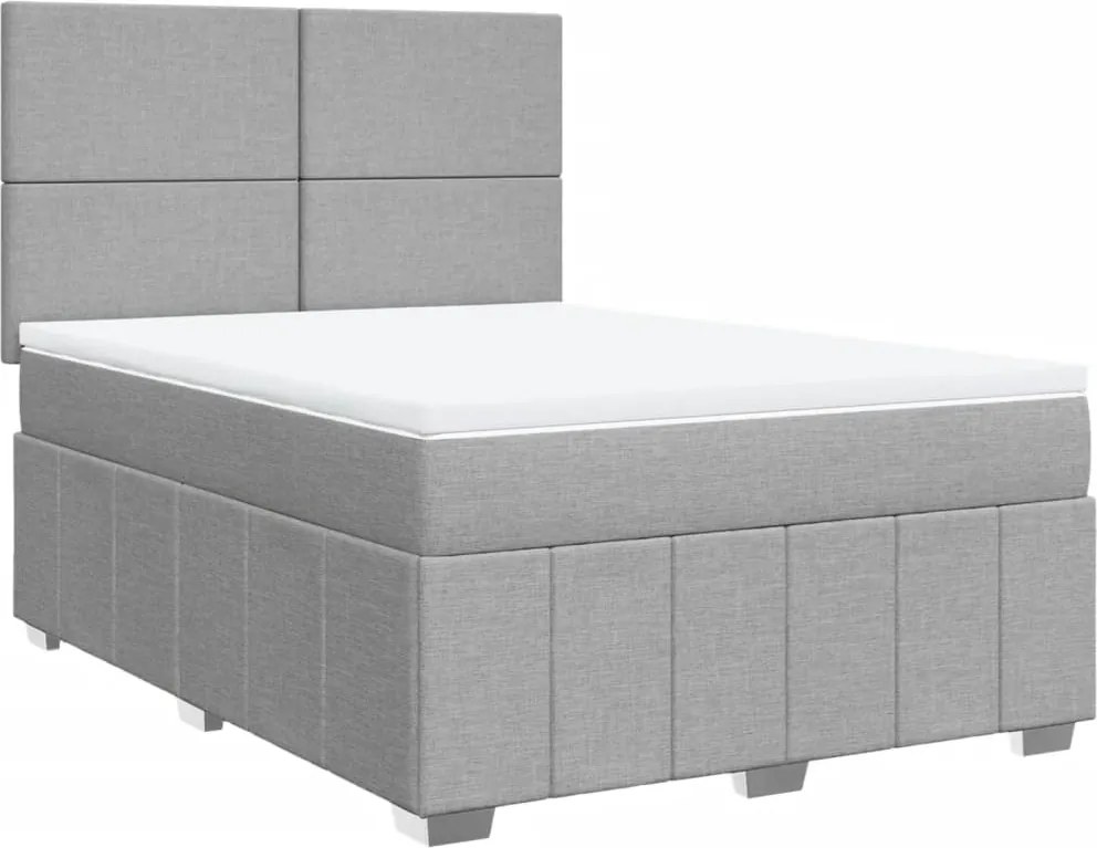 Box spring postel s matrací světle šedá 140 x 190 cm textil 3291656